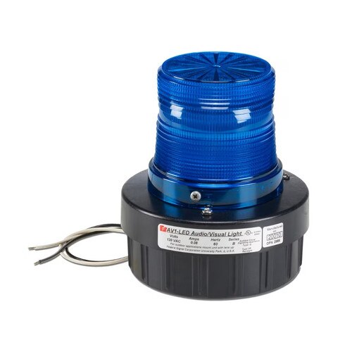 AV1-LED 24VDC Flashing Combination Audible/Visual Signal, Blue