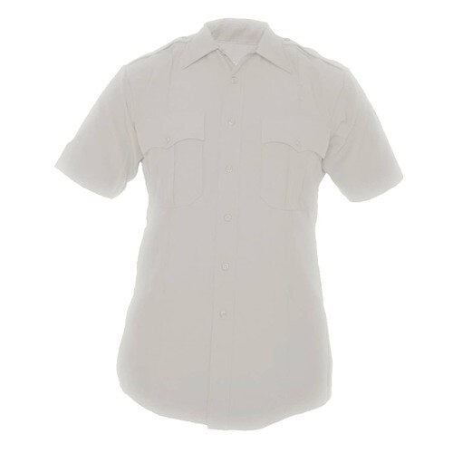 Elbeco Men's TexTrop2 Short Sleeve Shirt with Hidden Zipper-White